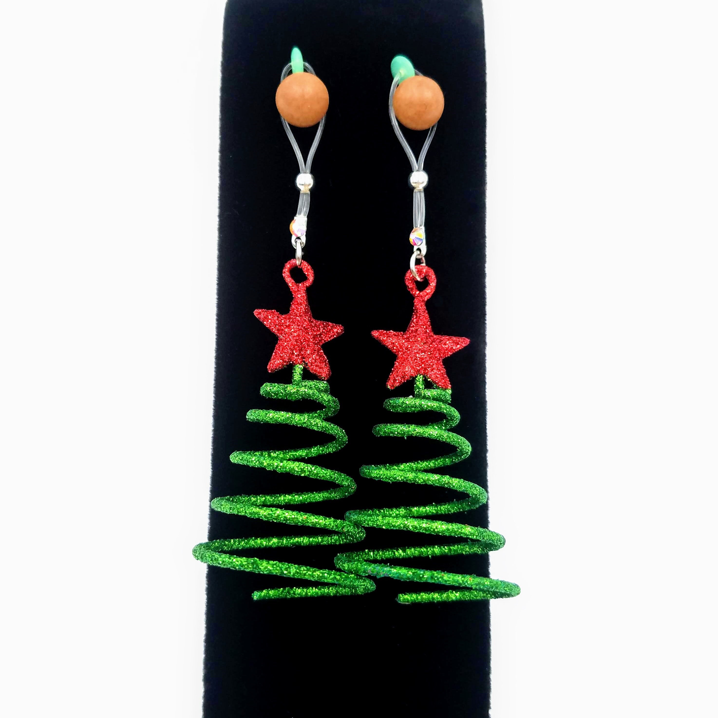 Christmas Tree Non Piercing Nipple Jewelry, Fake Nipple Piercing, Adult ...