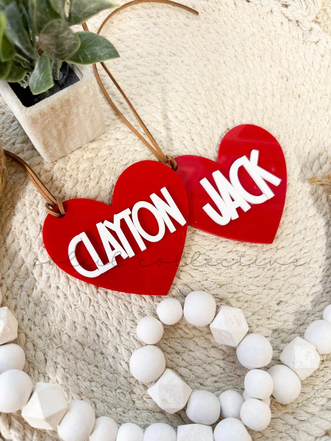 Red Heart Name Heart Tag Valentines Basket Tags Valentines Day Tags ...