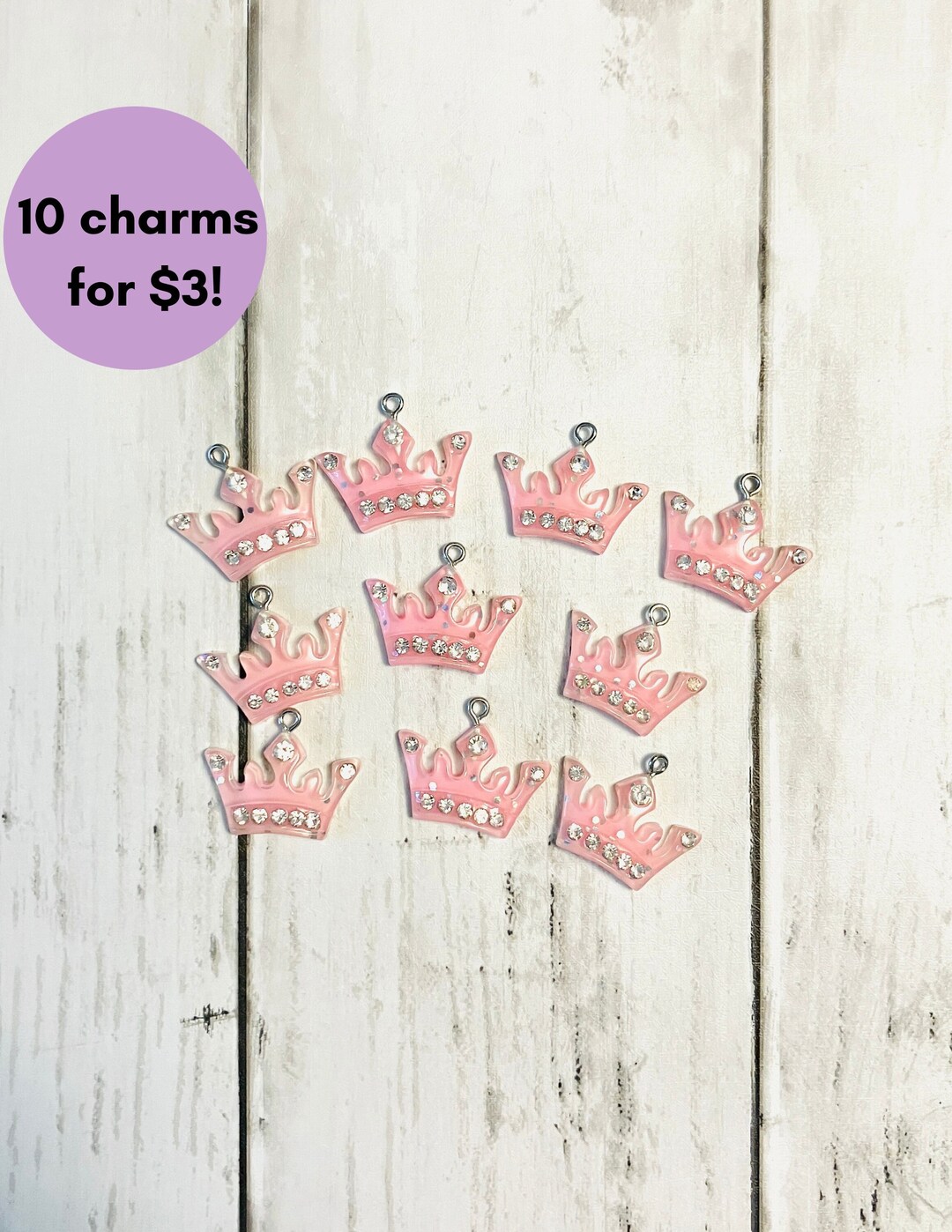 Princess Crown Charm Princess Crown Kids Birthday Party - Etsy