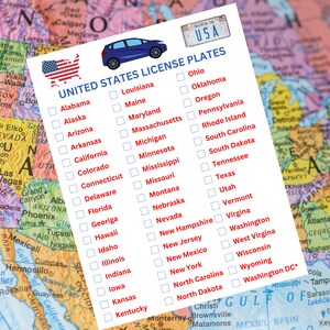 License Plate Game, Roadtrip Activities for Kids, Family Travel, Car ...
