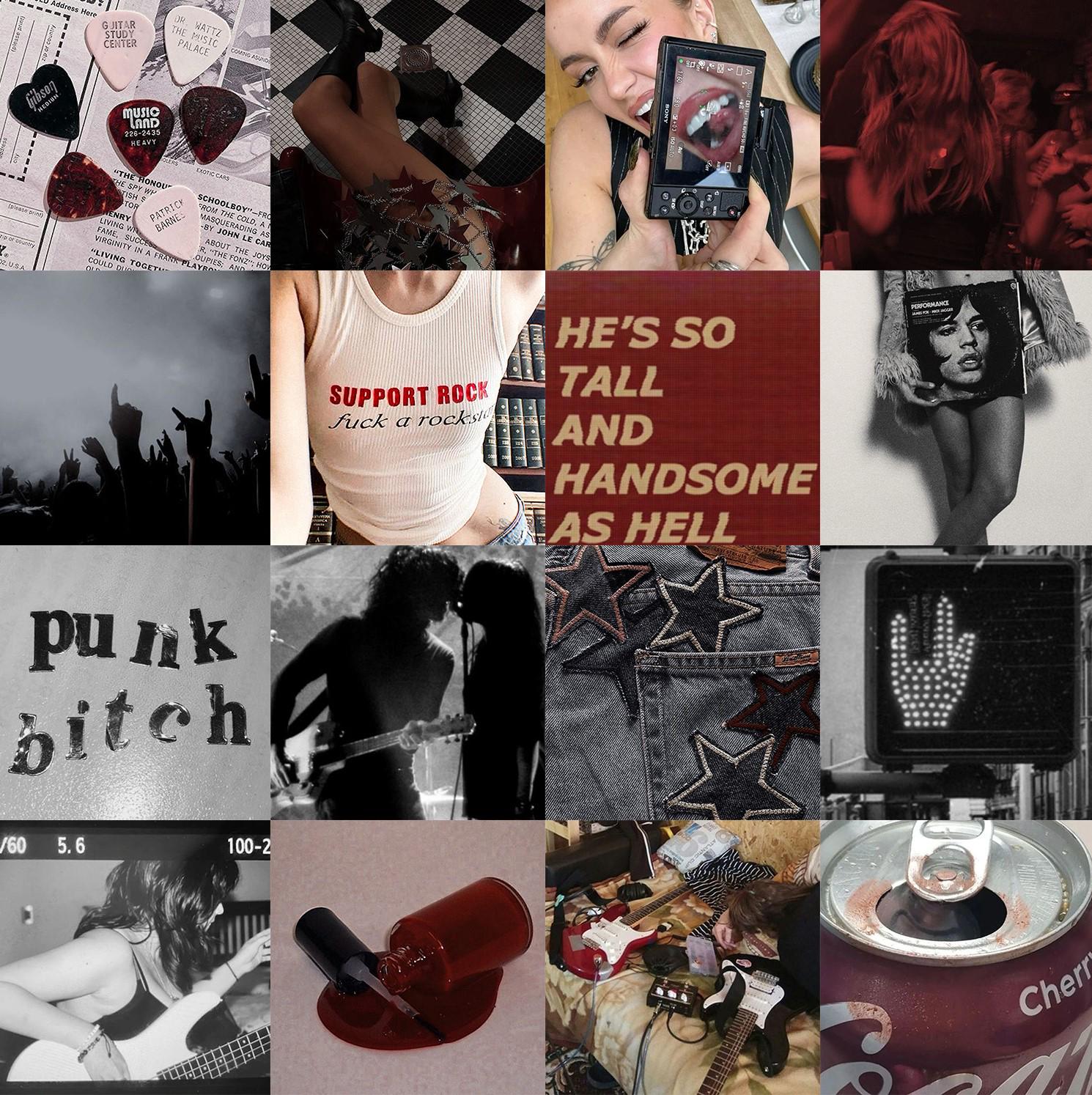 100 PCS | Rockstar Girlfriend Aesthetic Wall Collage | Dark Grunge ...