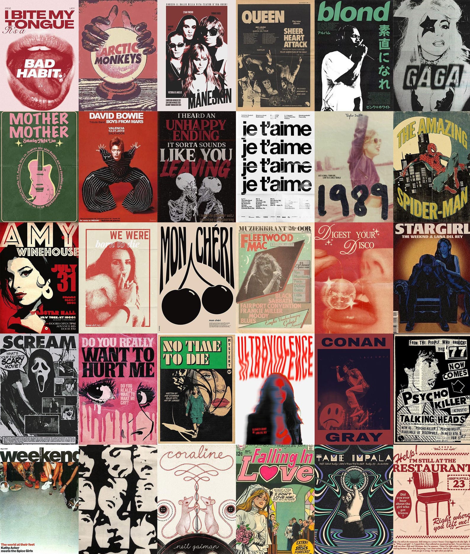 105 PCS | Vintage Aesthetic Poster Collage | Retro Wall Collage Kit ...