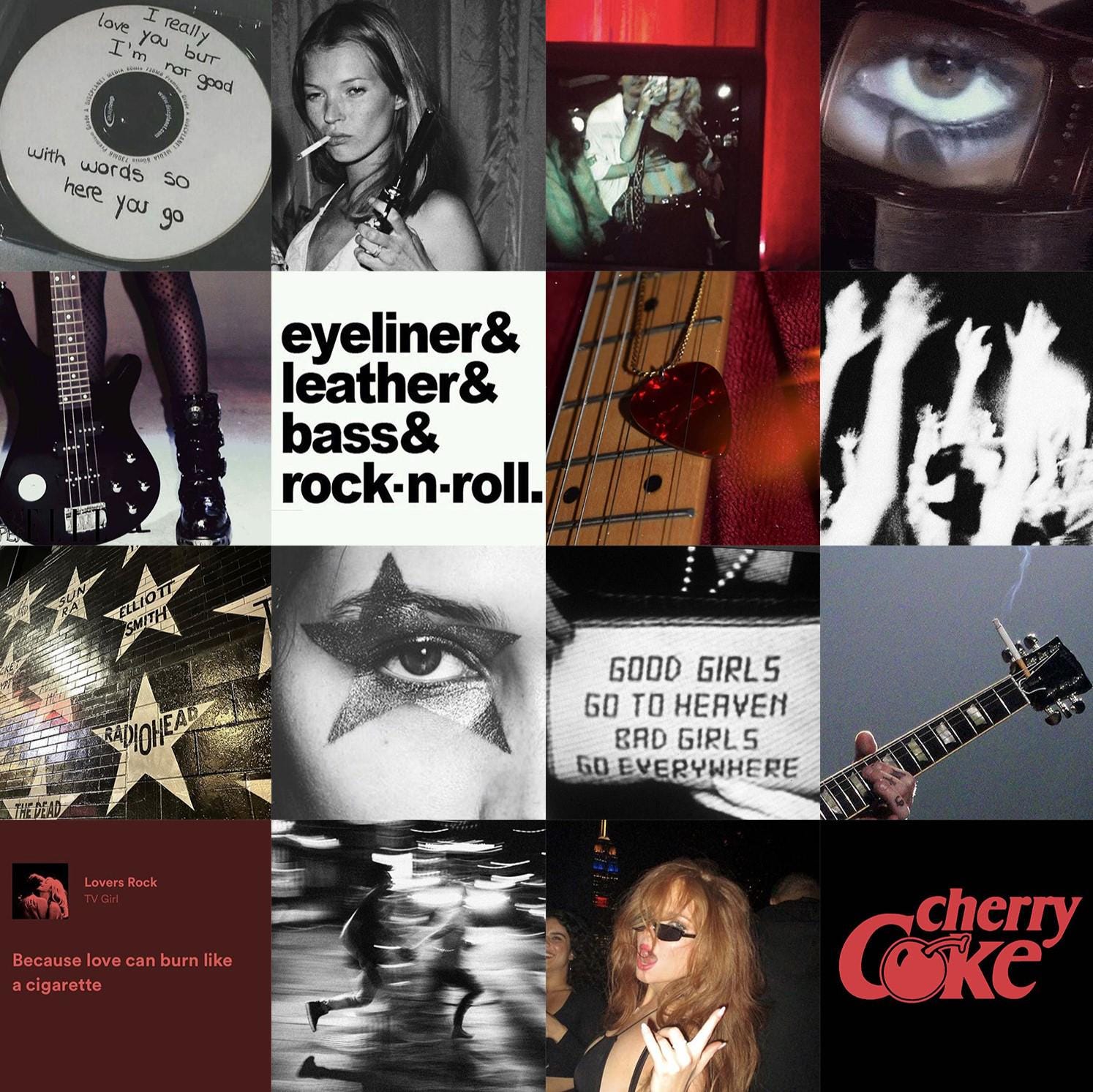 100 PCS | Rockstar Girlfriend Aesthetic Wall Collage | Dark Grunge ...