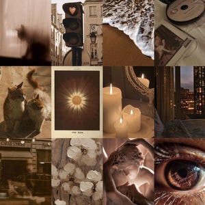 80 PCS Brown Vintage Aesthetic Wall Photo Collage Vintage Fall Poster ...