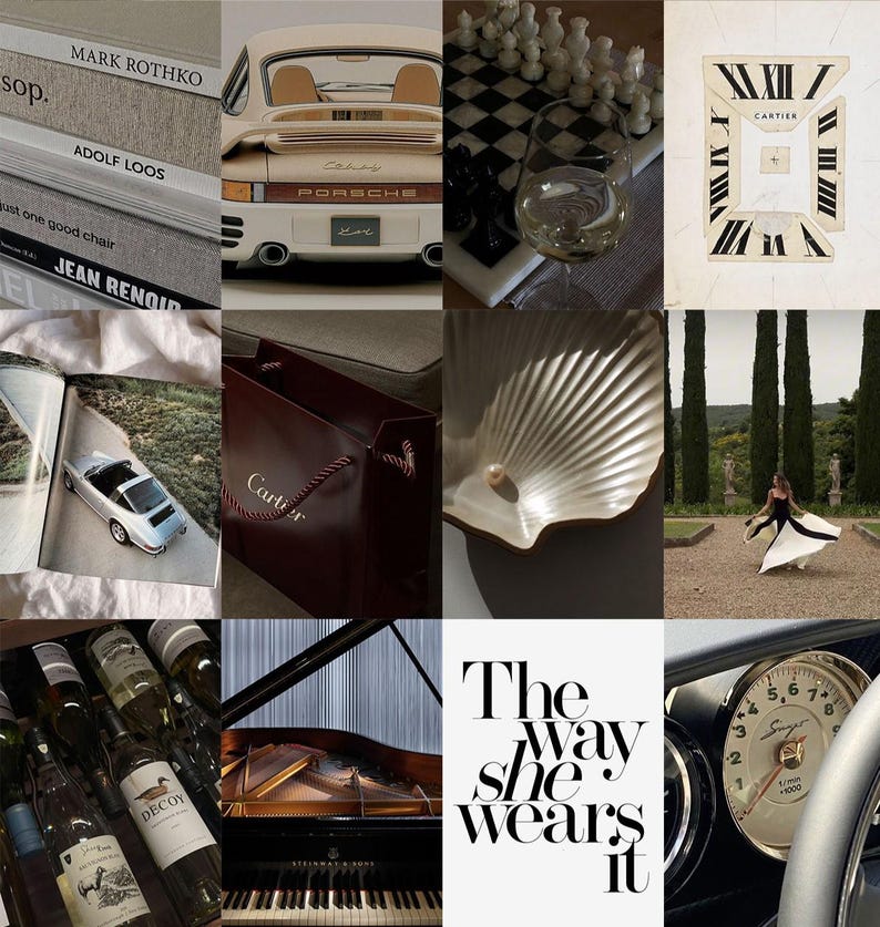 80 PCS | Old Money Aesthetic Photo Collage Kit | Rich Aesthetic Photo ...