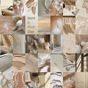 200 PCS | Neutral Aesthetic Photo Collage | Beige Wall Collage Kit ...