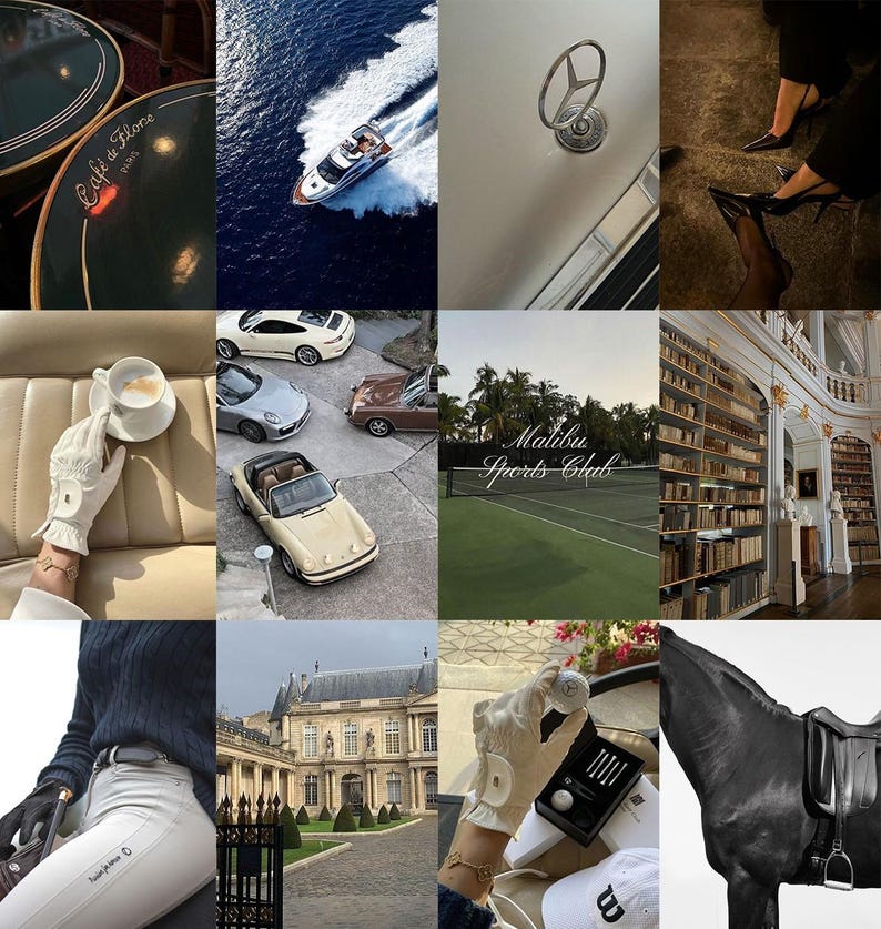 80 PCS Old Money Aesthetic Photo Collage Kit Rich Aesthetic Photo ...