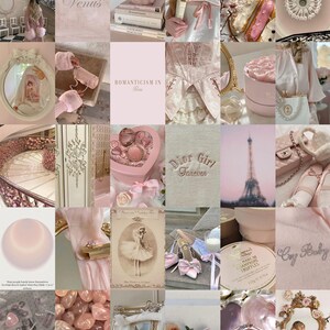 100 PCS Pink Parisian Wall Photo Collage Parisian Aesthetic Wall ...