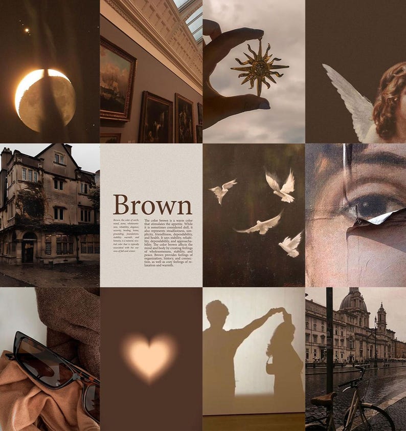 80 PCS | Brown Vintage Aesthetic Wall Photo Collage | Vintage Fall ...