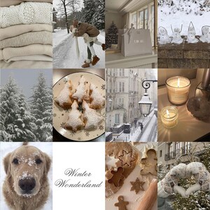 80 PCS Cozy Winter Aesthetic Photo Collage Snowy Wall Art Kit Warm ...