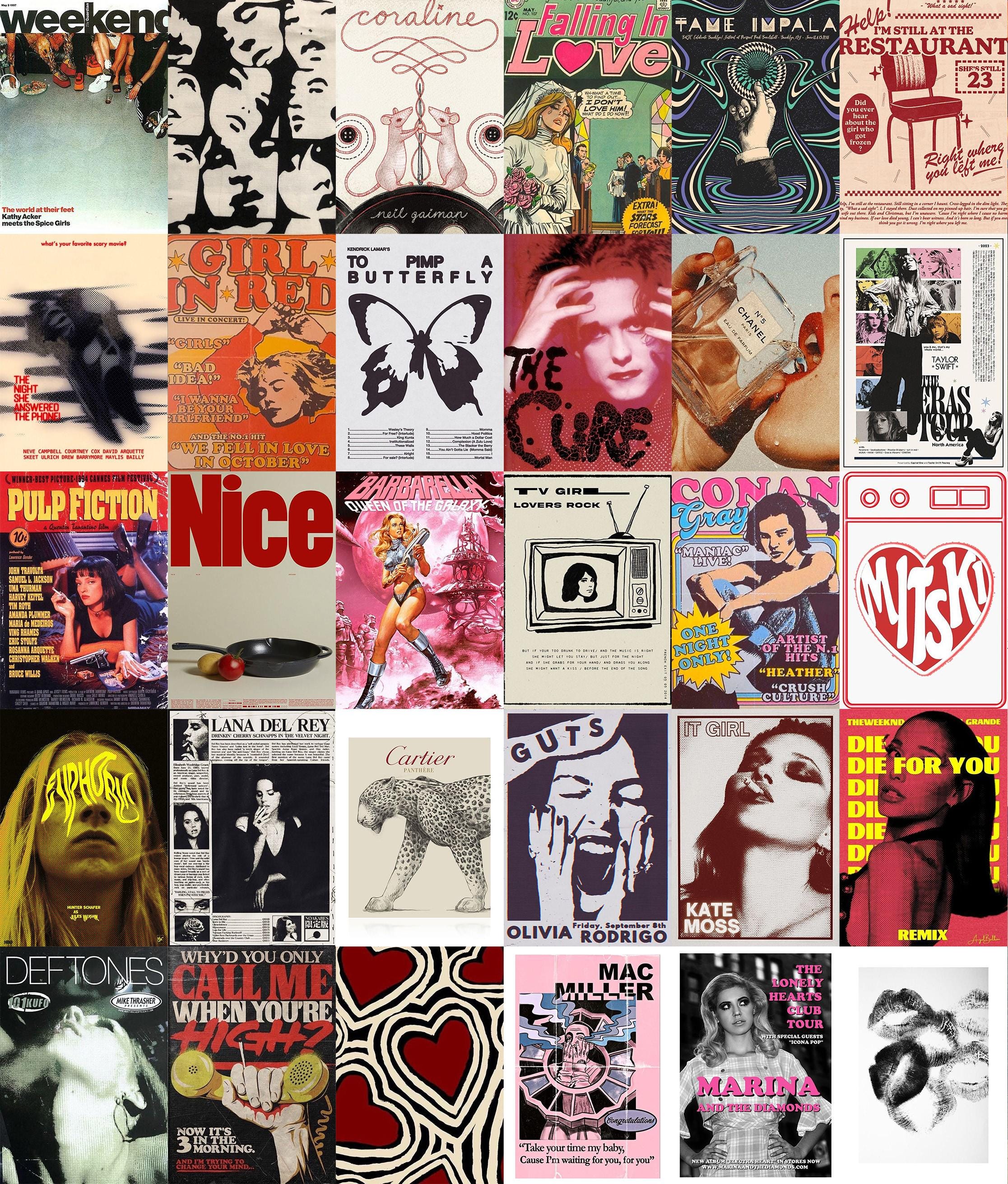105 PCS Vintage Aesthetic Poster Collage Retro Wall Collage Kit Vintage ...