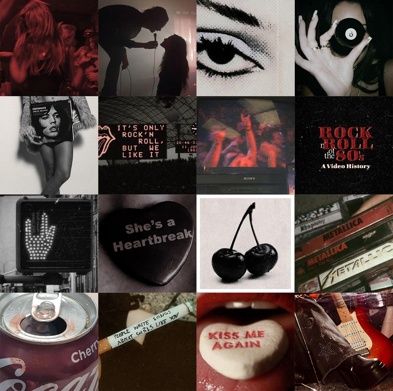 100 PCS | Rockstar Girlfriend Aesthetic Wall Collage | Dark Grunge ...