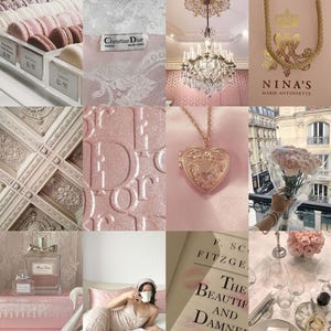 100 PCS Pink Parisian Wall Photo Collage Parisian Aesthetic Wall ...