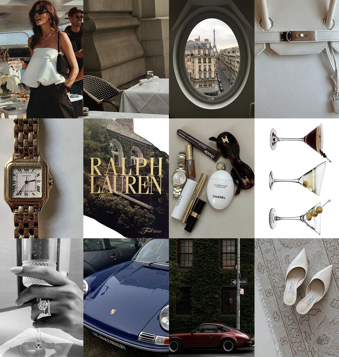80 PCS Old Money Aesthetic Photo Collage Kit Rich Aesthetic Photo ...