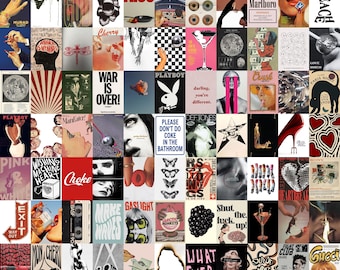 150 PCS | Vintage Poster Collage Kit | Retro Aesthetic Photo Collage ...