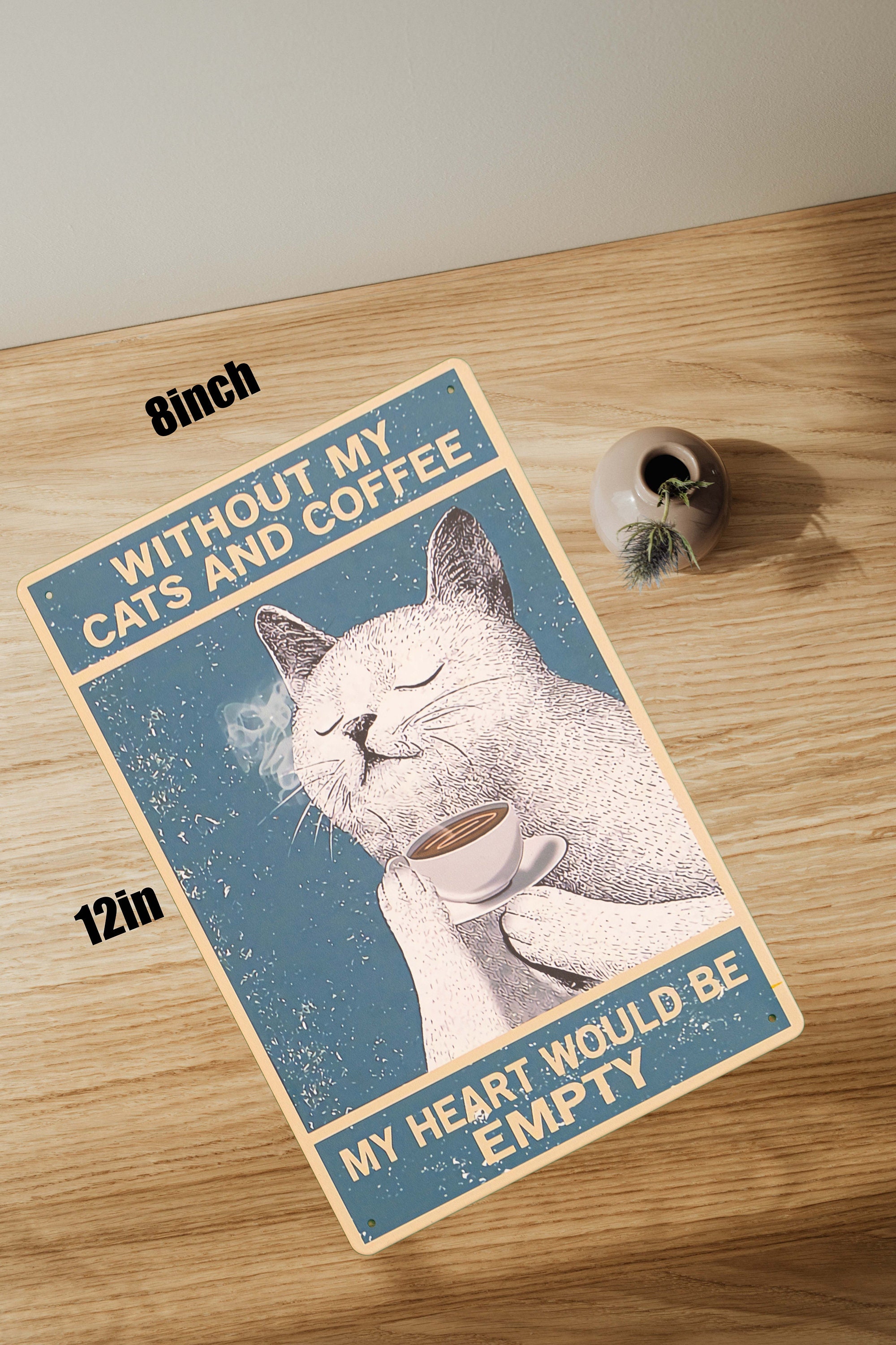 Funny Kitty Cat Coffee Sign Tin Vintage - Etsy