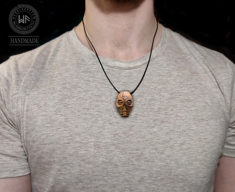 Skyrim Dragon Priest Mask Necklace 5/8 otar in Hand Carved Xylia Wood ...
