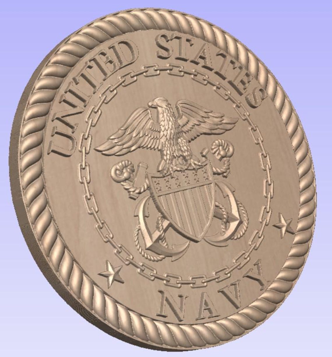 Navy Medallion Logo Seal STL File for Cnc Routers and 3d Printers - Etsy