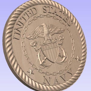 Navy Medallion Logo Seal STL File for Cnc Routers and 3d Printers - Etsy