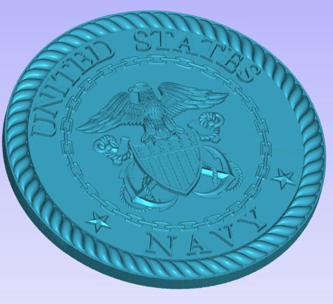 Navy Medallion Logo Seal STL File for Cnc Routers and 3d Printers - Etsy
