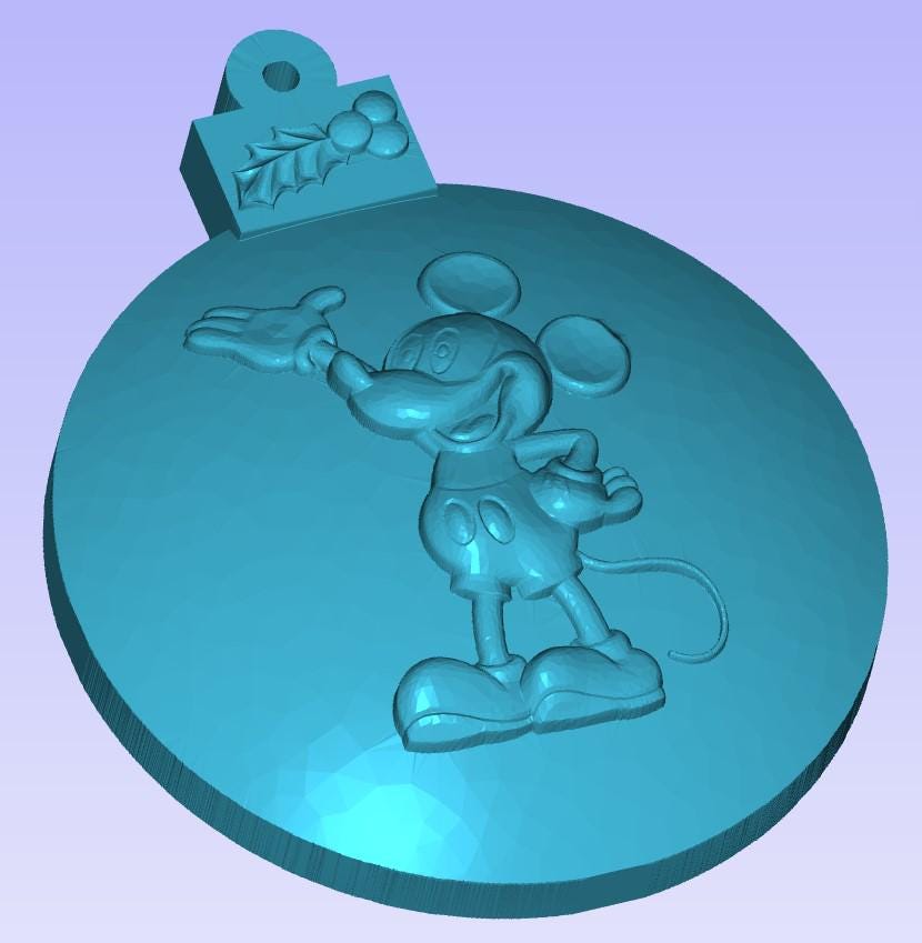 Mickey Mouse Christmas Ornament STL File for Cnc Routers and 3d ...