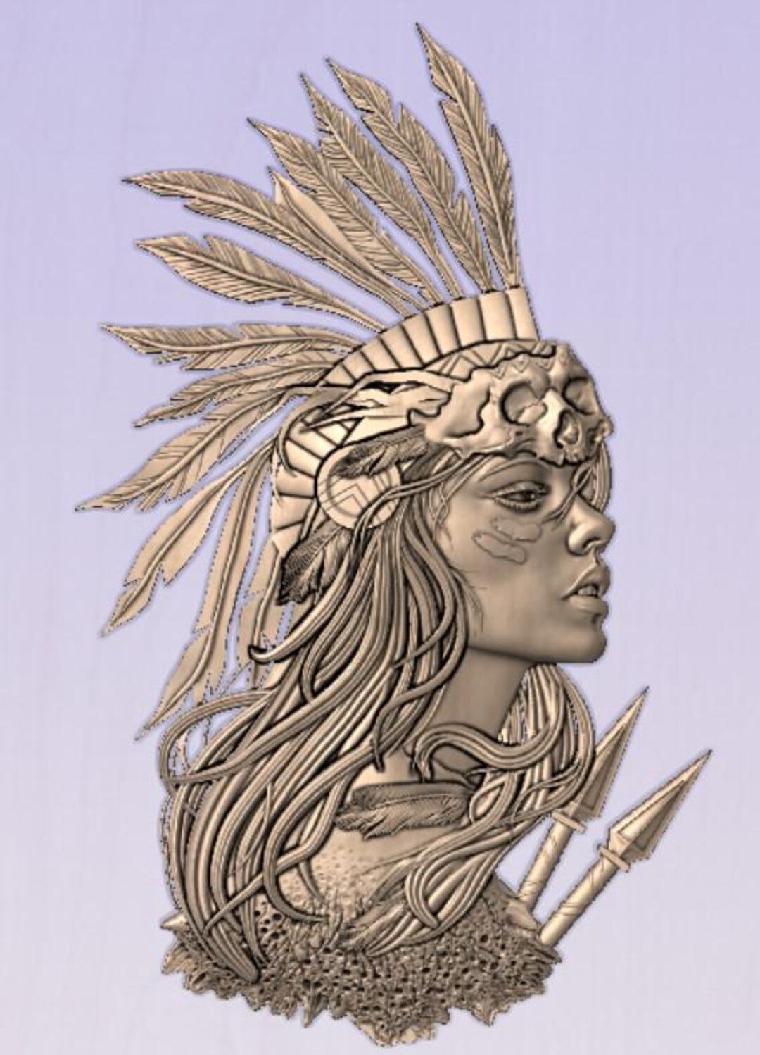 Indian Girl STL File for CNC Routers and 3d Printers - Etsy