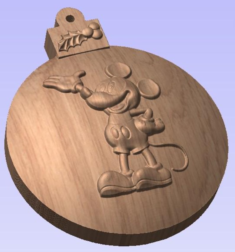 Mickey Mouse Christmas Ornament STL File for Cnc Routers and 3d ...