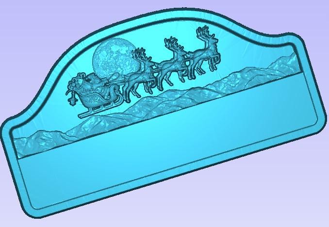 Santa and Reindeer Sleigh Without Lettering STL File for Cnc Routers ...