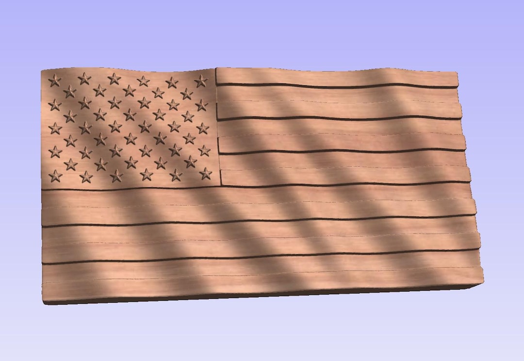 USA Wavy Flag STL File for Cnc Routers and 3d Printers - Etsy