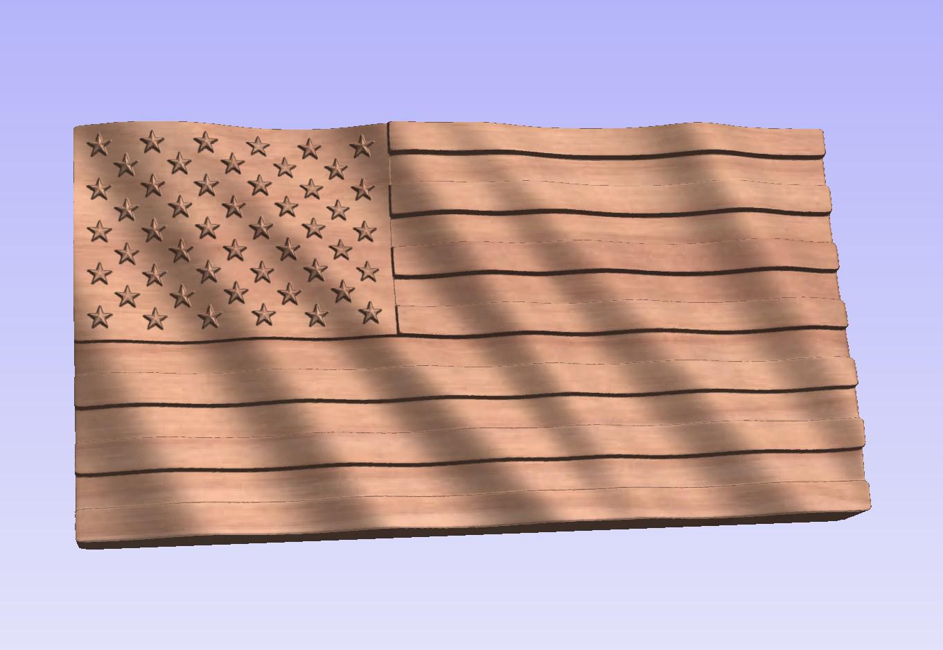 USA Wavy Flag STL File for Cnc Routers and 3d Printers - Etsy