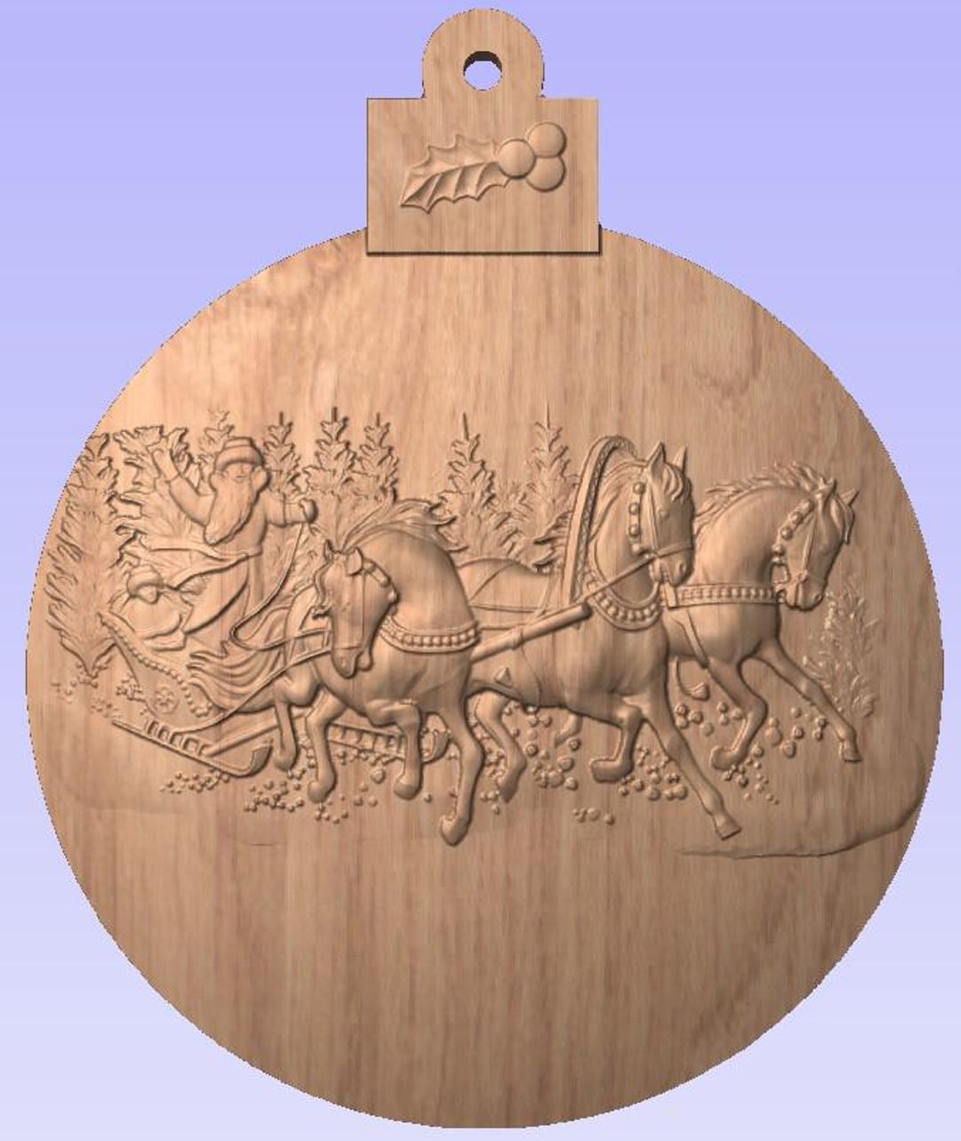 Sleigh Christmas Ornament STL File for Cnc Routers and 3d Printers - Etsy