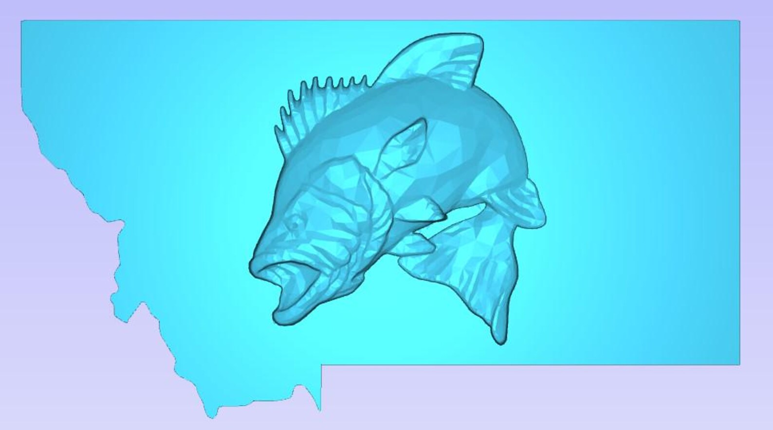Montana State Fish Map Plaque STL File for Cnc Routers - Etsy
