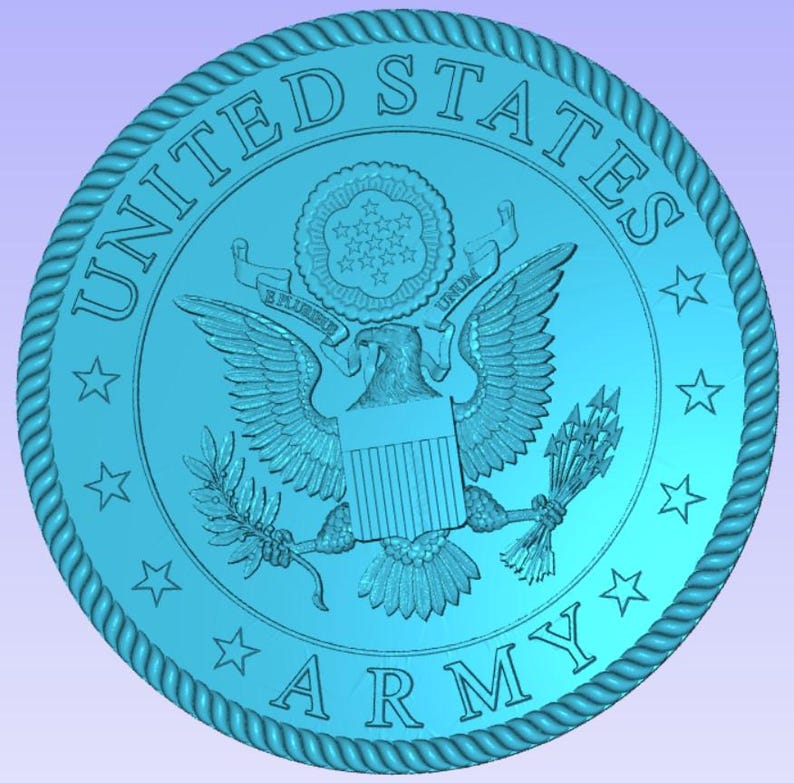 Army Medallion Seal STL File for Cnc Routers and 3d Printers - Etsy