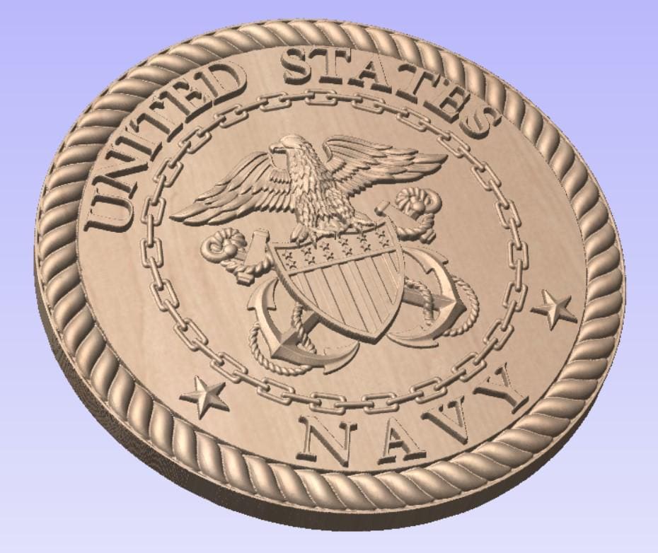 Navy Medallion Logo Seal STL File for Cnc Routers and 3d Printers - Etsy
