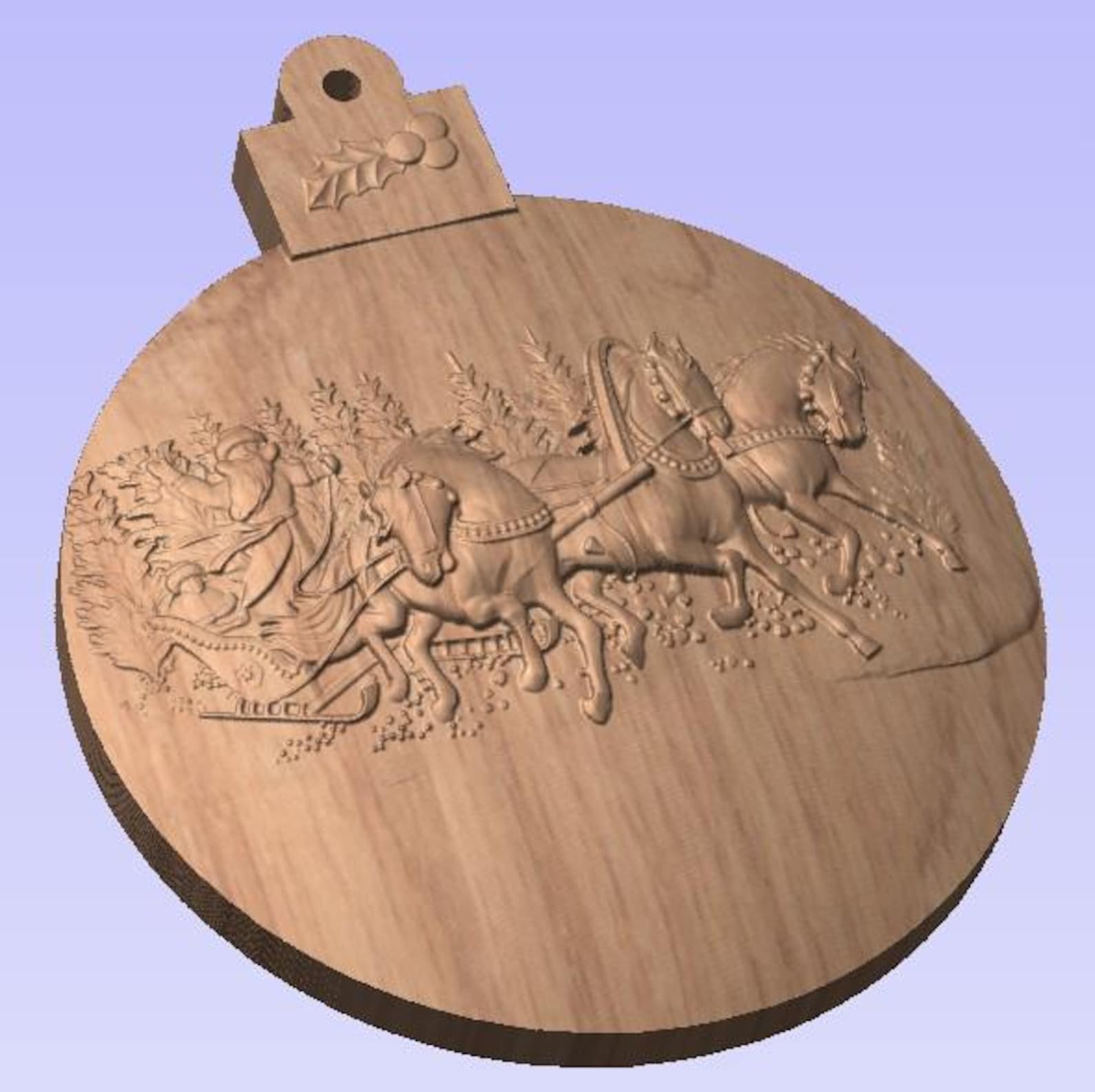 Sleigh Christmas Ornament STL File for Cnc Routers and 3d Printers - Etsy