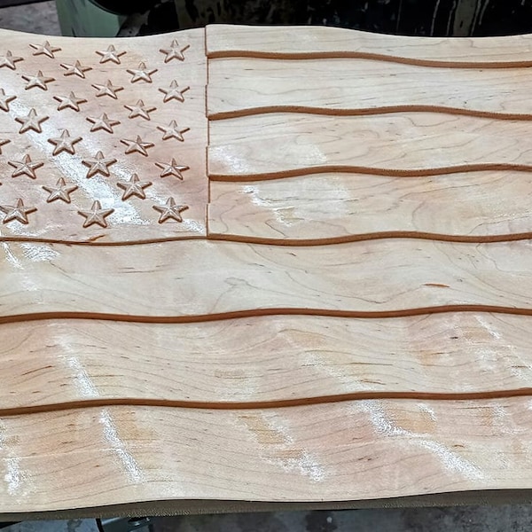 Wavy Wooden American Flag - Etsy