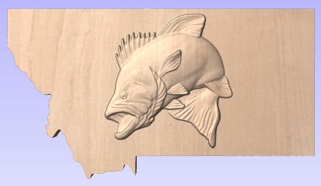 Montana State Fish Map Plaque STL File for Cnc Routers - Etsy