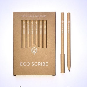 Eco Friendly Paper Pens, 100% PLASTIC FREE, Black Ink Ballpoint Biros ...