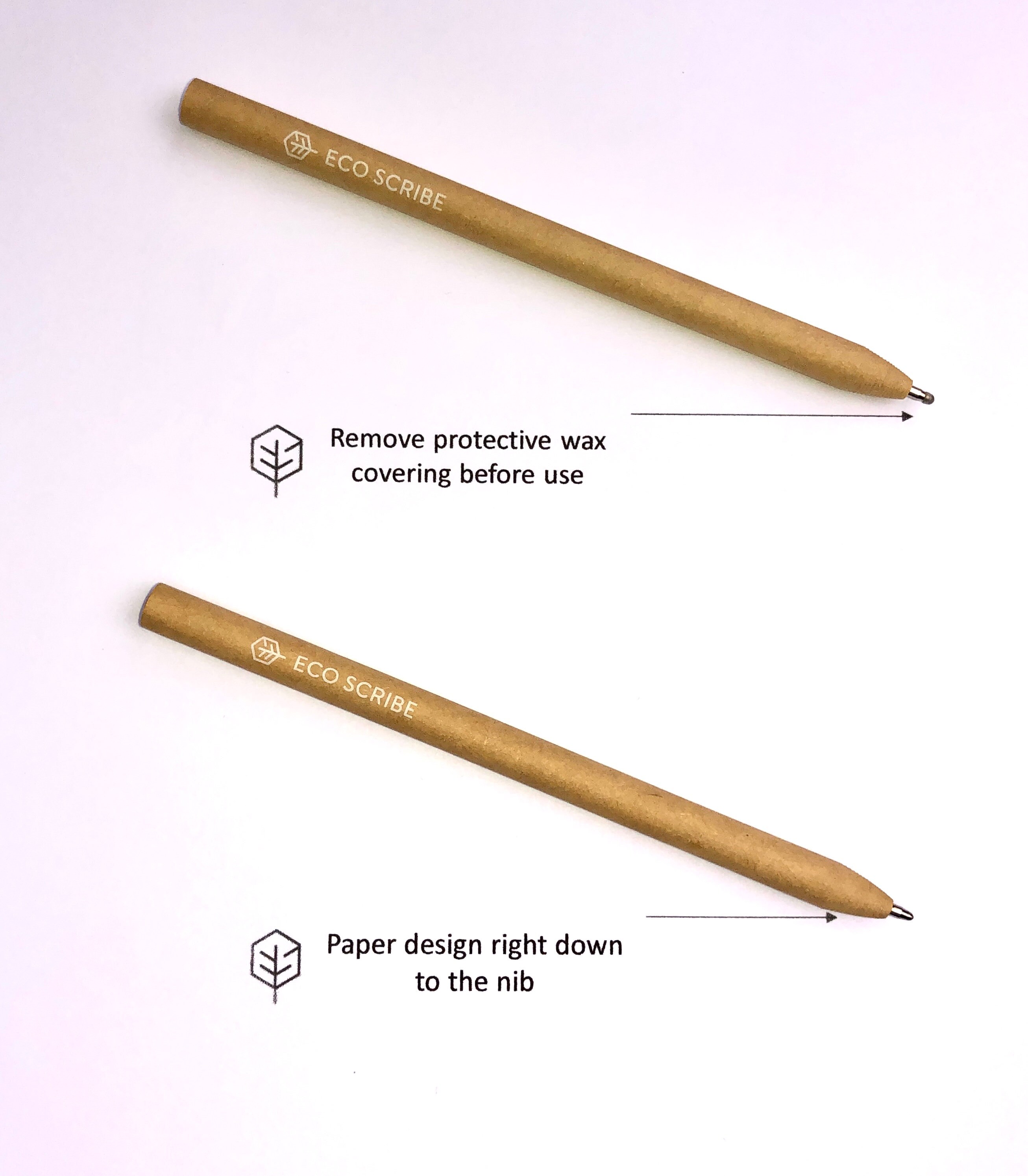 Eco Friendly Paper Pens, 100% PLASTIC FREE, Black Ink Ballpoint Biros ...