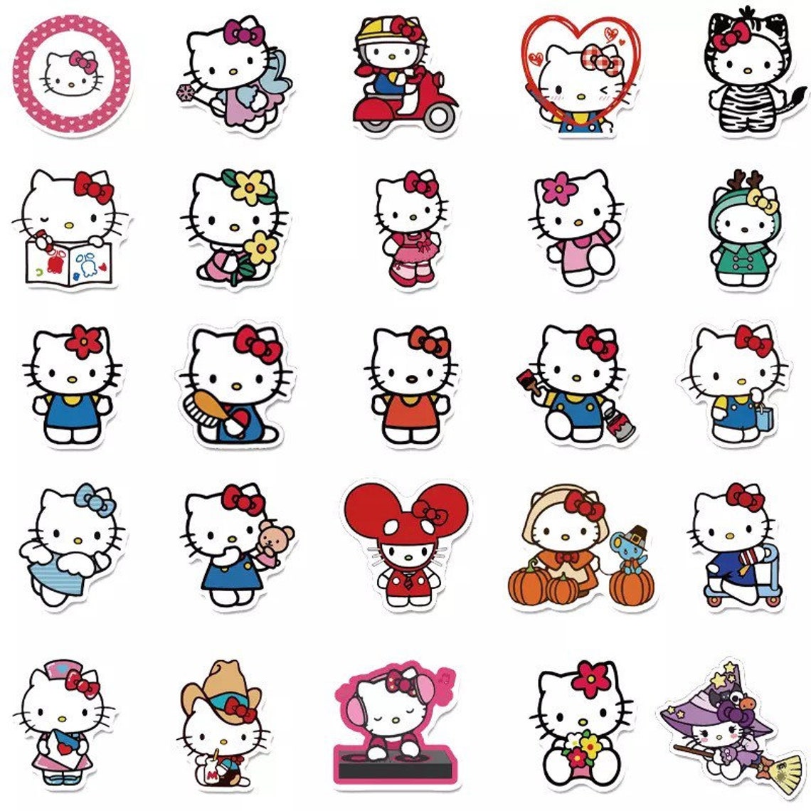 50 Autocollants Hello Kitty pcs imperméable à leau | Etsy