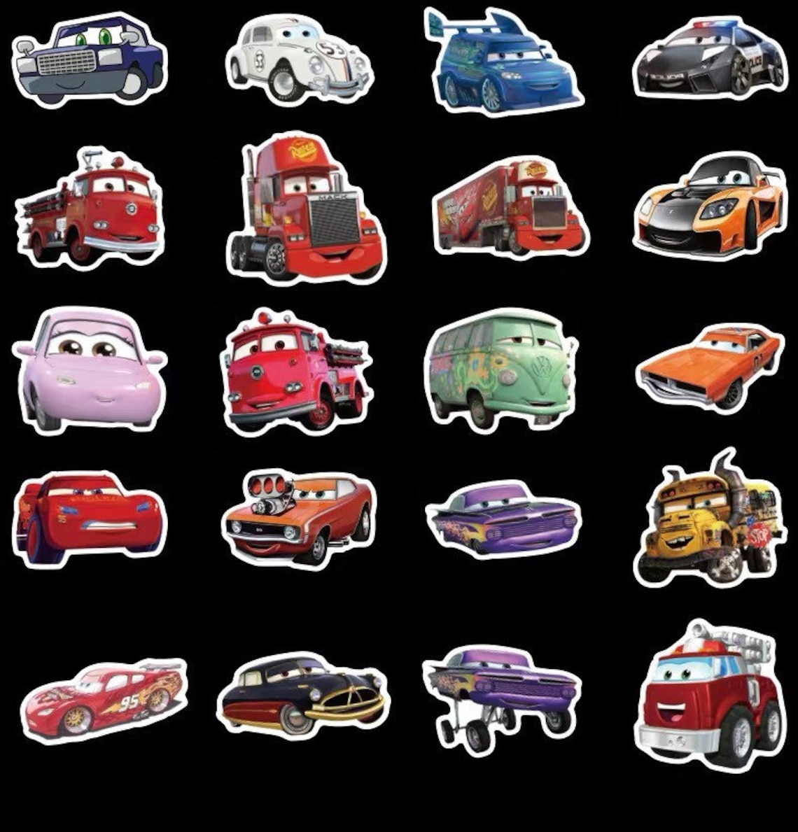 50 Pcs Lightning McQueen Stickers Waterproof Sunlight | Etsy