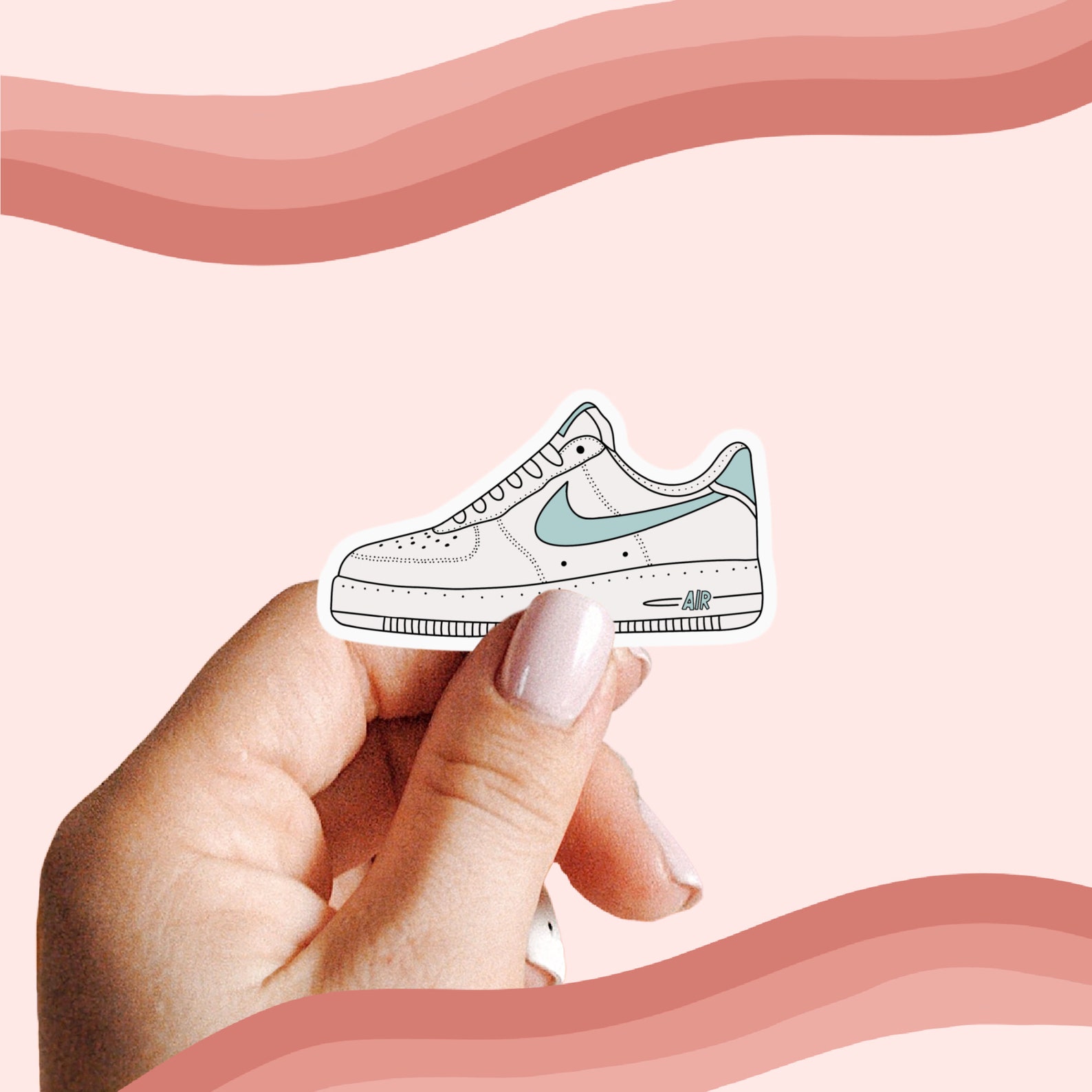 Cute Nike Air Force One Die Cut Sticker Water Resistant Nike - Etsy
