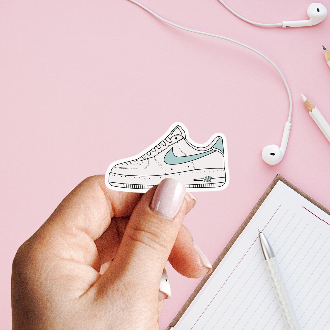 Cute Nike Air Force One Die Cut Sticker Water Resistant Nike - Etsy
