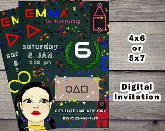 Squid Birthday Invitation - Etsy