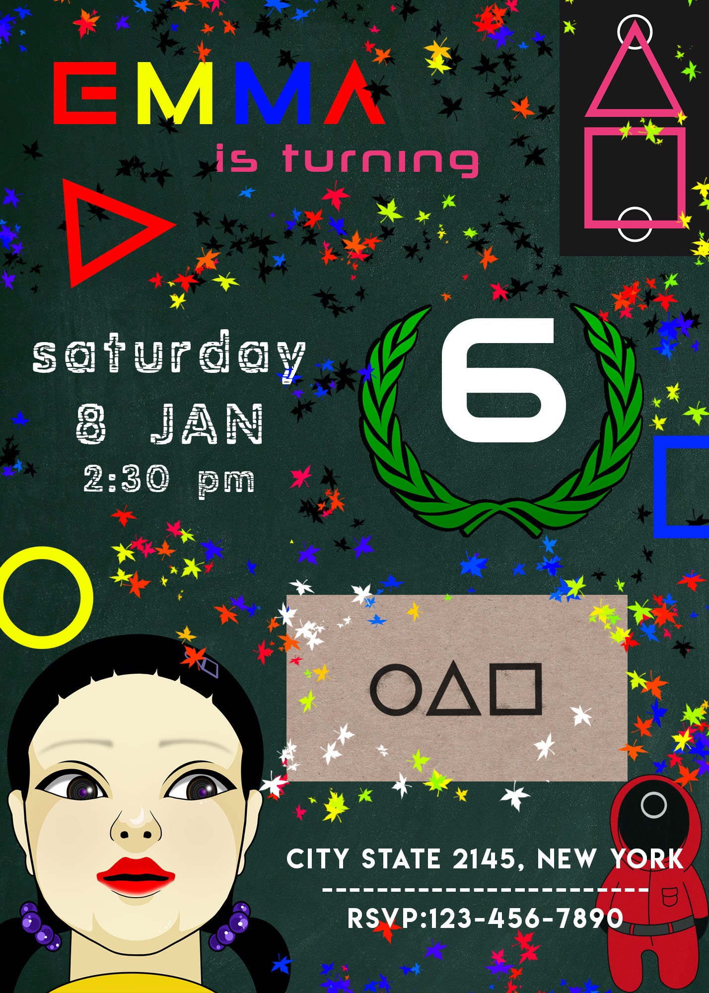 Squid Game Birthday Party Invitation Personalized Digital - Etsy