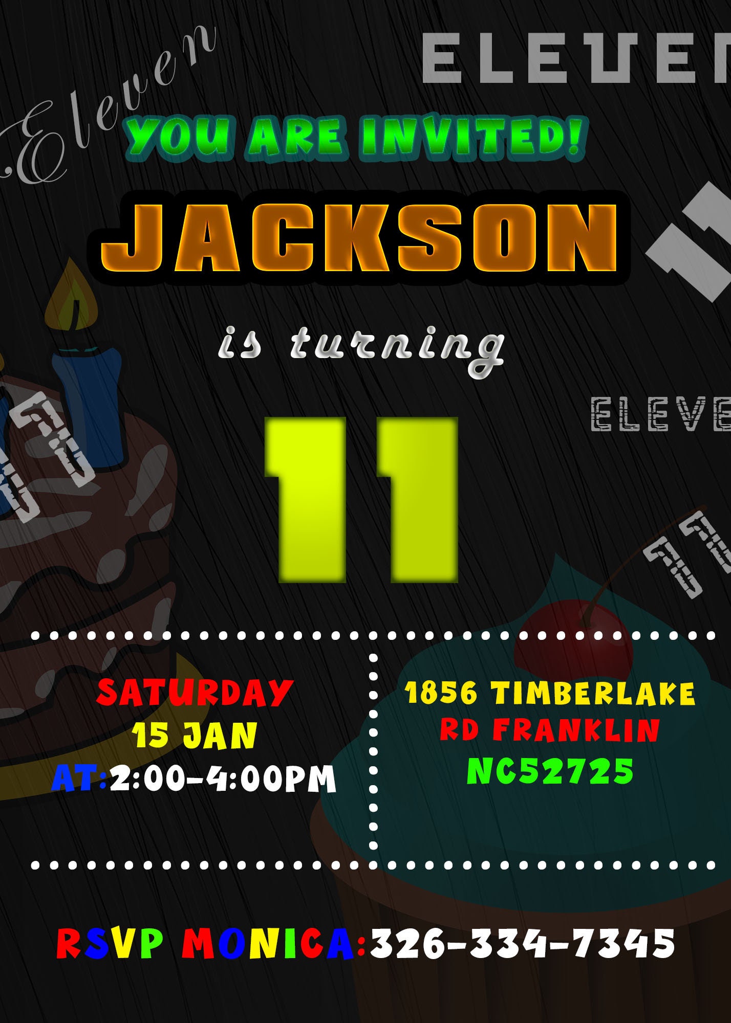 Boys Birthday Party Invitation, Personalized, Digital, All Ages. 1 JPEG ...