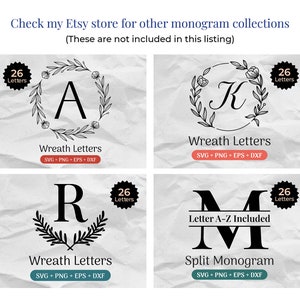 Monogram SVG Bundle, Last Name Svg, Initial Monogram Svg, Flourish ...