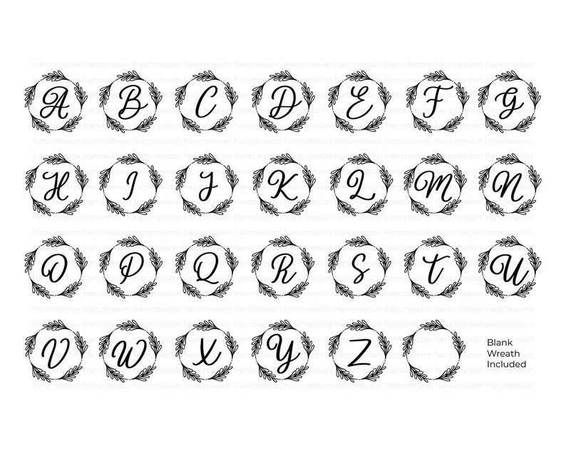 Monogram SVG Bundle Last Name Svg Initial Monogram Ivy - Etsy