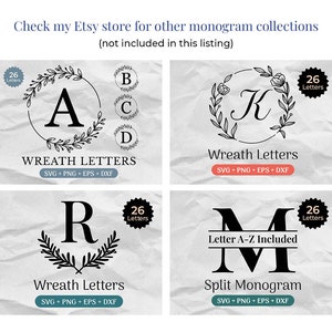 Monogram SVG Bundle, Last Name Svg, Initial Monogram Svg, Flourish ...