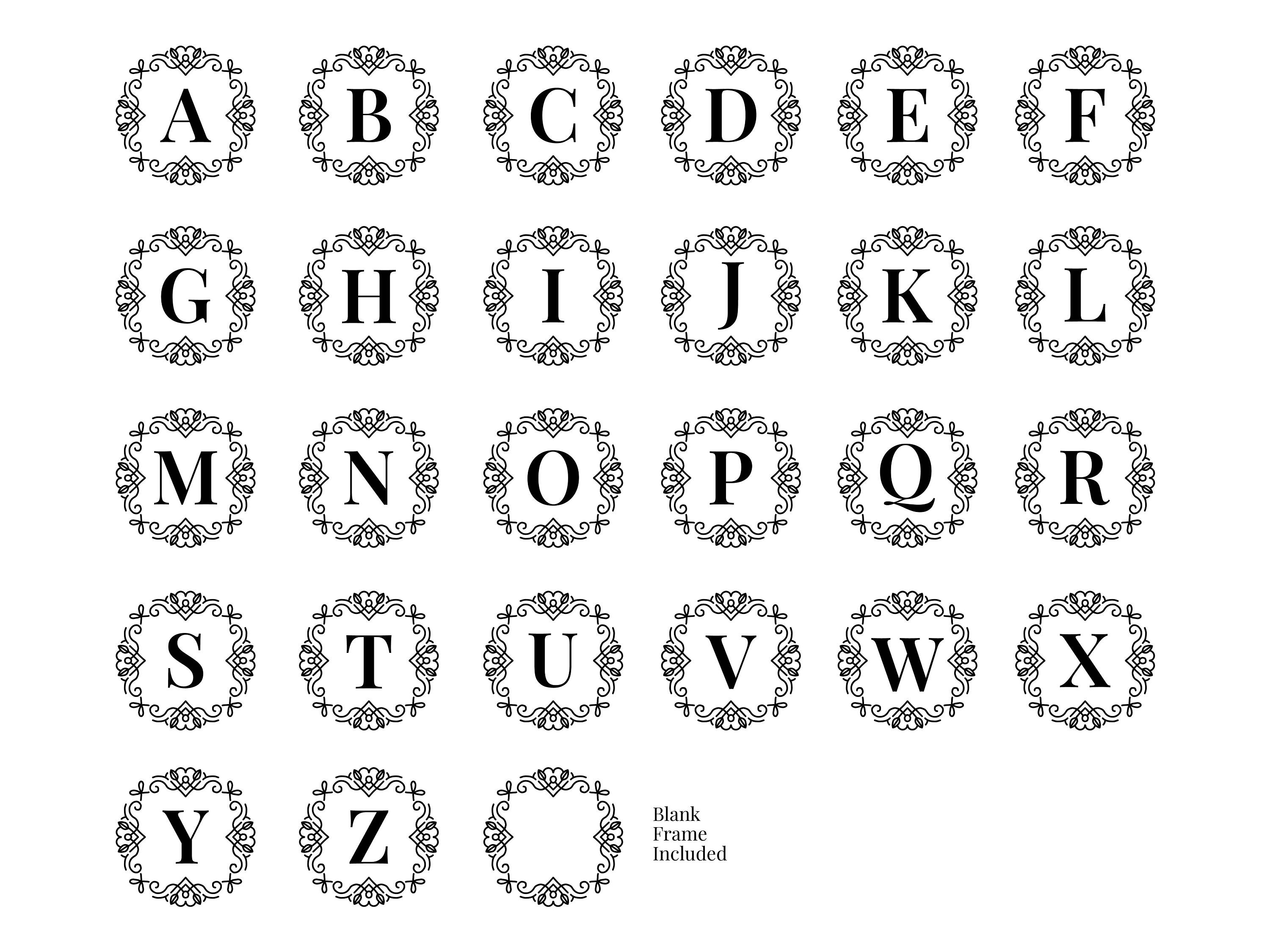 Monogram SVG Bundle, Last Name Svg, Initial Monogram Svg, Flourish ...